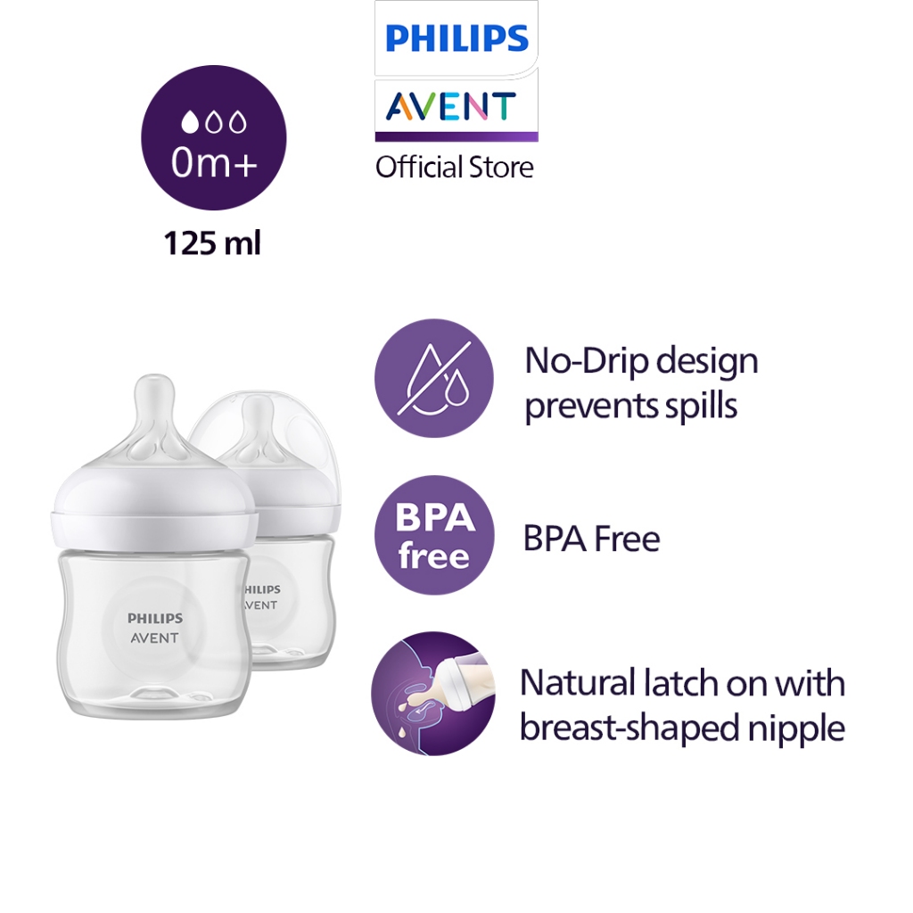 [New] Philips Avent Natural Response Baby Bottle 0m+ (4oz/125ml x 2 bottles) SCY900/02 | Shopee ...