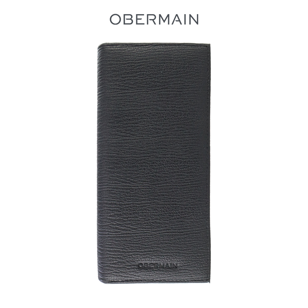 OBERMAIN Genuine Leather RFID Long Wallet OBW223G3 (221005C3) Black ...