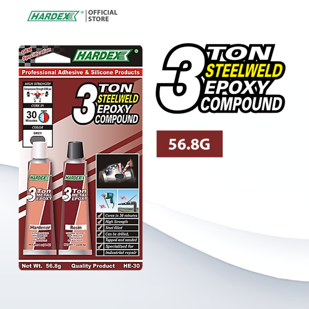 HARDEX 3 Ton Steelweld Epoxy Compound (20g/56.8g) HE-32/HE-30 | Shopee ...
