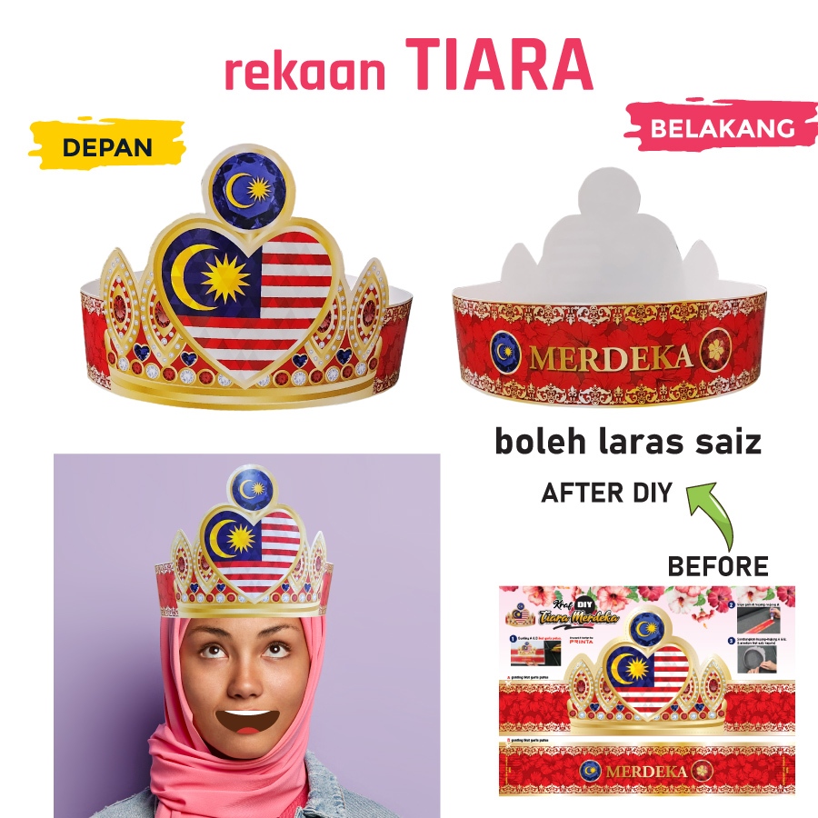 Tanjak Merdeka Budak Topi Merdeka Kraf DIY Hari Merdeka Aktiviti Murid ...