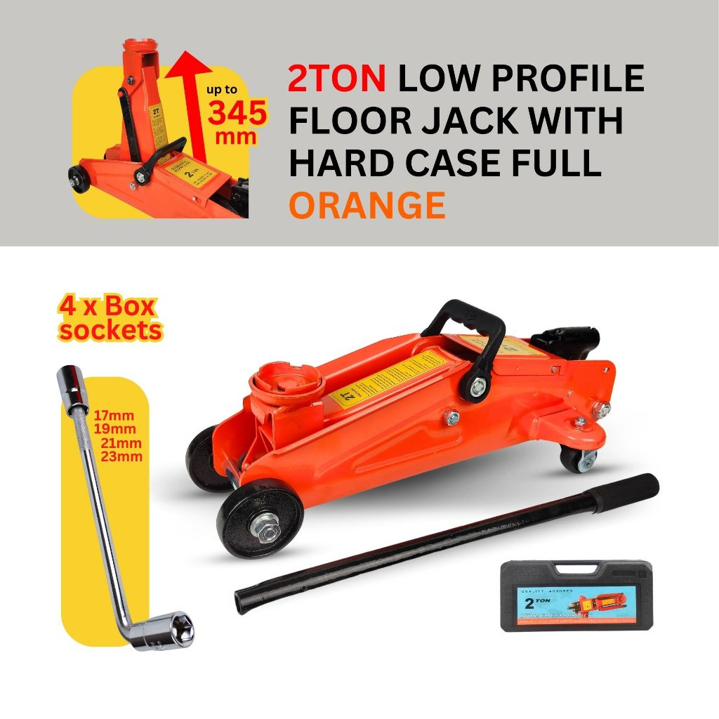 2 Ton Portable Hydraulic Floor Jack Stand Car Jack Heavy Duty Trolley ...
