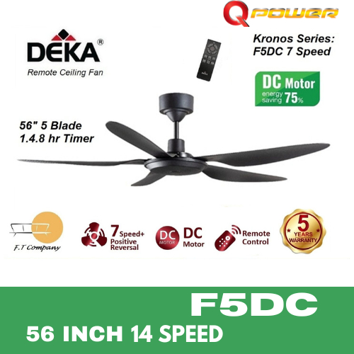 Deka DC Motor AC Motor Designer Ceiling Fan with Remote Control 56 Inch ...