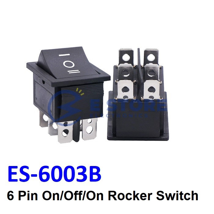 25mm x 31mm 6 Pin On/Off/On Switch 16A 250V AC Power Rocker Switch - ES-6003B | Shopee Malaysia
