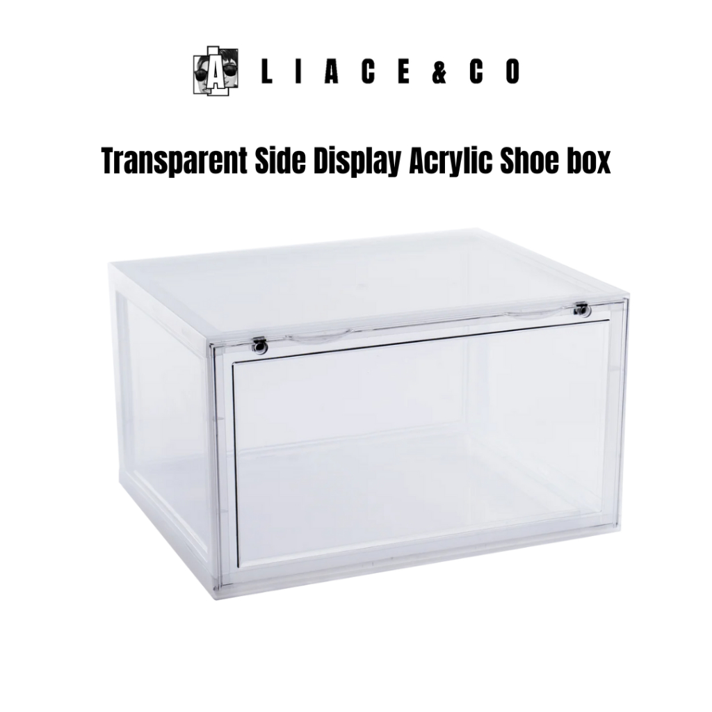 【LIACE & CO】Transparent Magnetic Door Side Display Acrylic Shoe Box ...