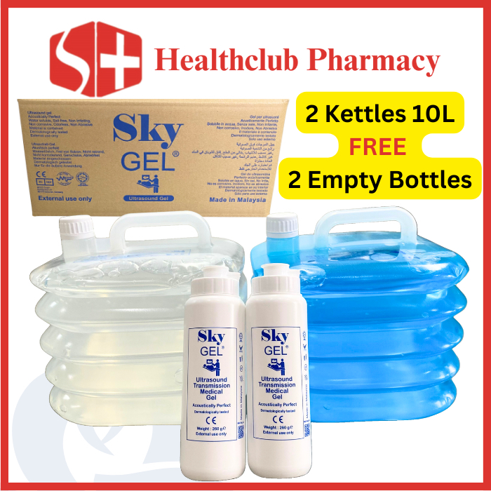 Sky Gel Ultrasound Gel 5L 2 Kettles Blue/Colourless FREE 2 Empty ...
