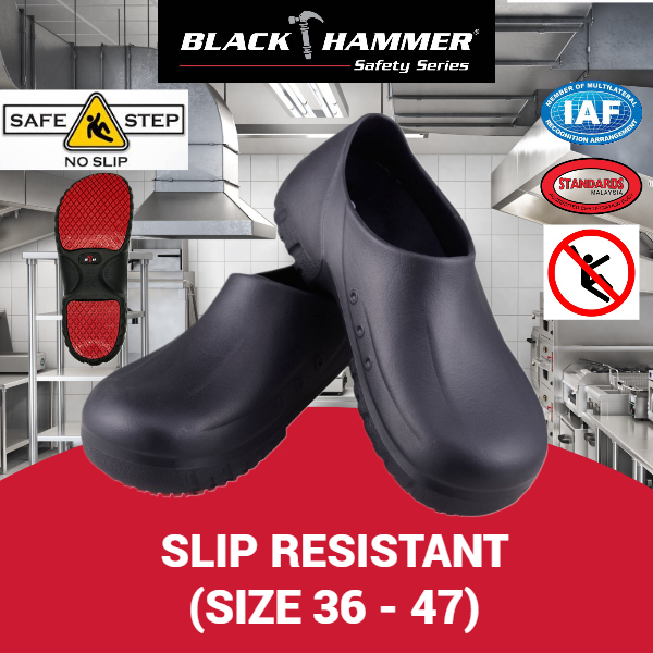 Black Hammer Safety Clogs BHC S077 Kasut Kitchen Kitchen Shoes Chef ...