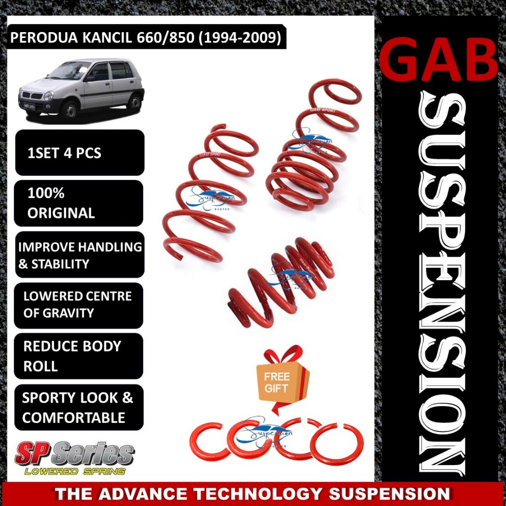 ORIGINAL SET GAB SPORT SPRING WITH (FOC) FREE GIFT !! PERODUA KANCIL ...