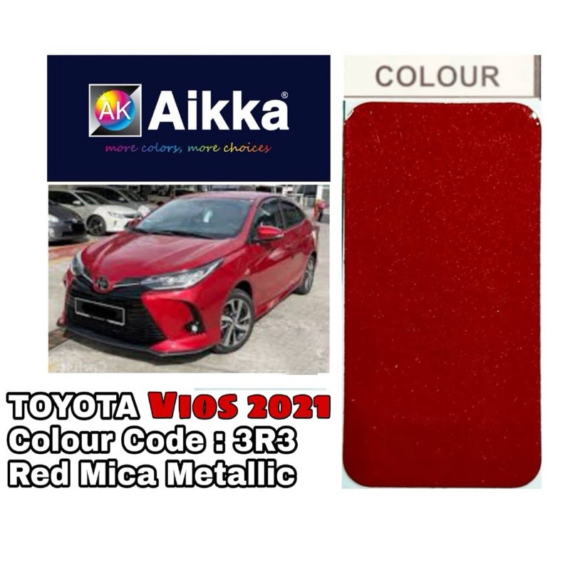 TOYOTA VIOS 2021 3R3 RED MICA METALLIC 2K CAR PAINT / CAT KERETA ...