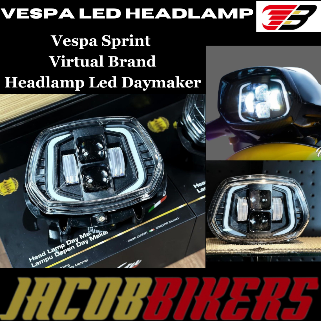 VIRTU HEAD LAMP DAY MAKER For VESPA SPRINT 150- Led Tube Lighting ...