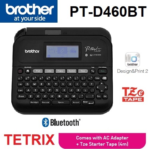 Brother PT-D460BT Handheld P-Touch Labelling Machine Bluetooth USB PC ...
