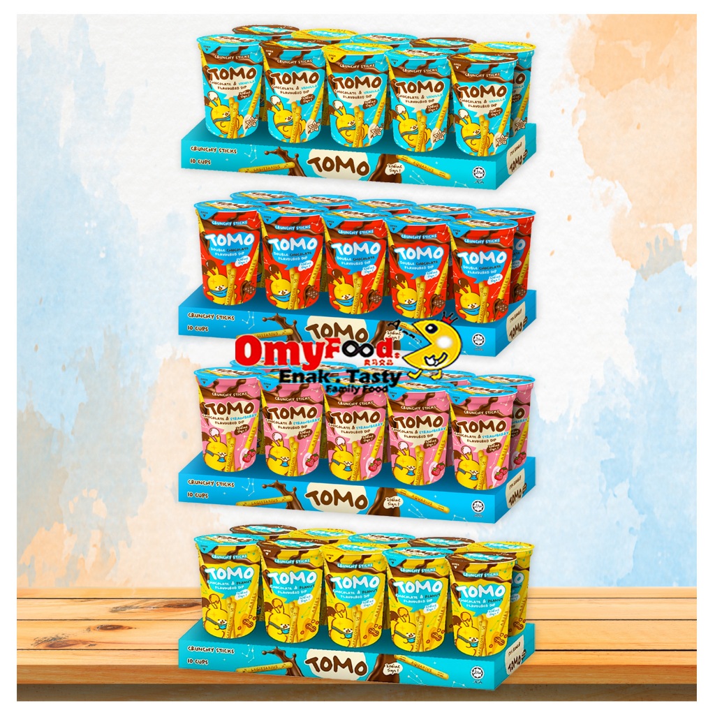 40g x 10cup TOMO Crunchy Sticks [Double Choco/Choco & Vanilla/Choco Peanut/Choco Strawberry ...