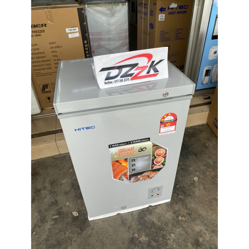 2025 NEW 110L DUAL MODE Chest Freezer HITEC HFZ-FC130 GREY R600a 3* Energy saving | Shopee Malaysia