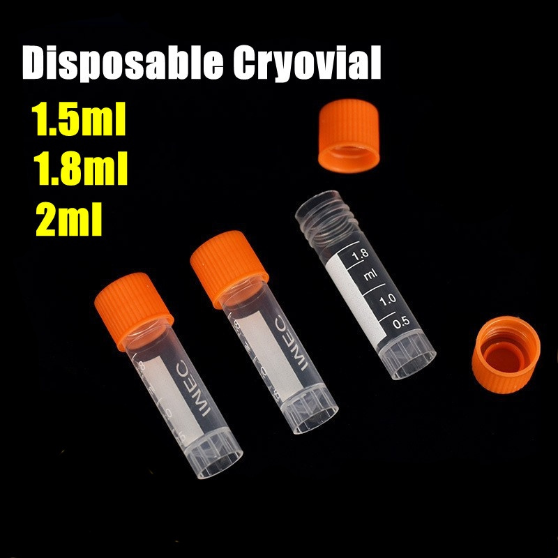1.5ml 1.8ml 2ml Cryotube Cryovial PP Tubes Vial With Screw Seal Cap ...