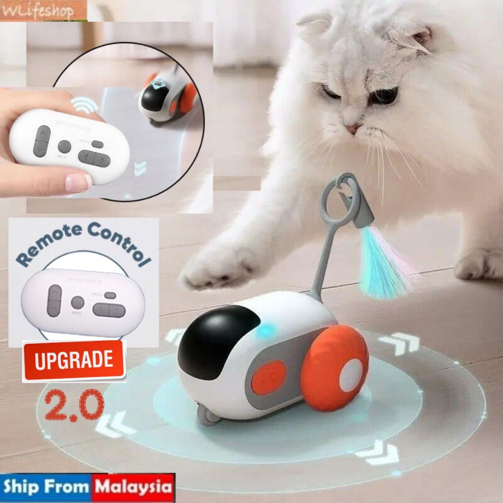 Pet Toy Car With Remote Control Cat Interactive Toy USB Charging ...