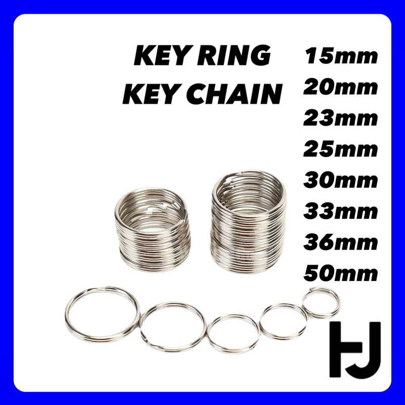 15mm 20mm 23mm 25mm 30mm 33mm 36mm 50mm KEY RING CINCIN KUNCI KEY CHAIN ...