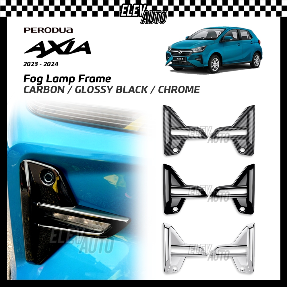 Perodua Axia 2023-2024 CARBON CHROME BLACK Front Fog Lamp Frame Cover ...