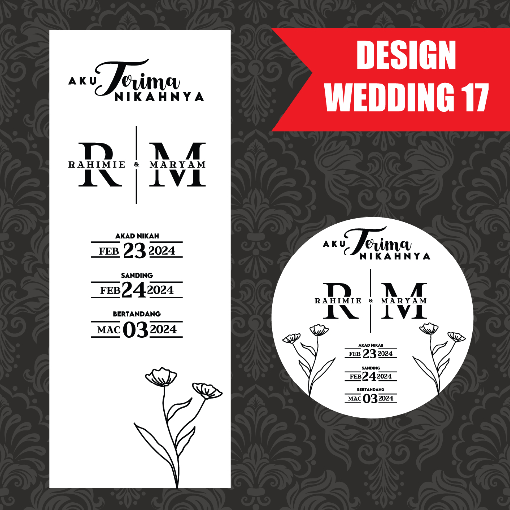 CUSTOM STICKER CERMIN ( STICKER SAHAJA ) UNTUK AQIQAH/WEDDING ...