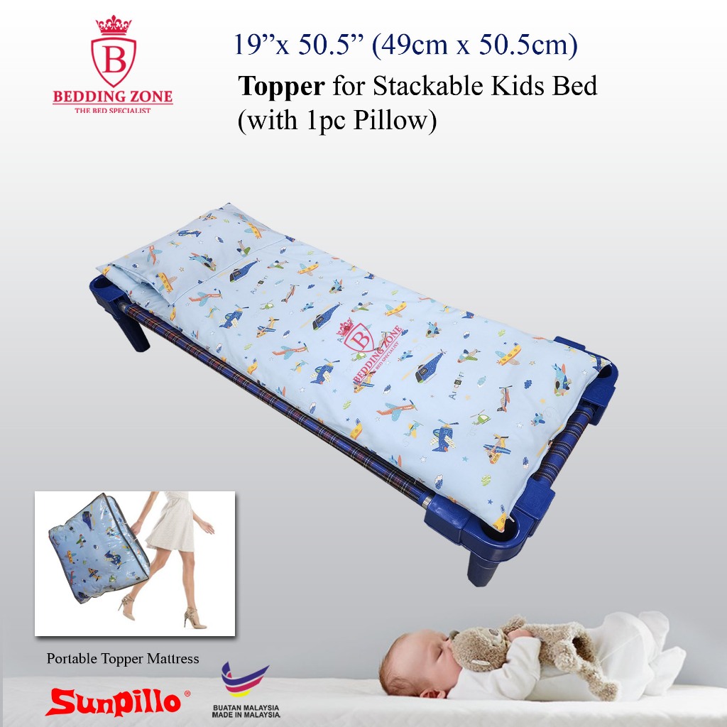 Topper for stackable kids bed (with 1pc pillow), Alas tilam katil taska ...