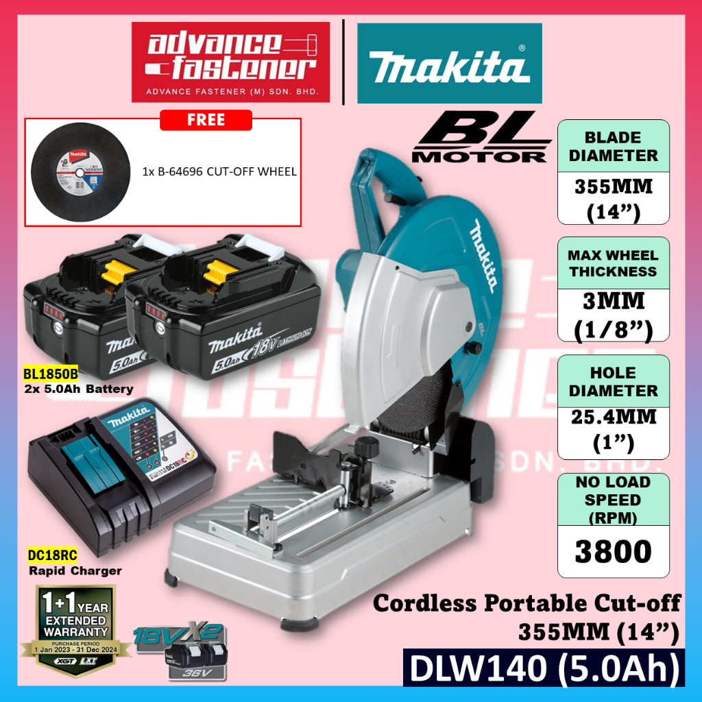 Makita DLW140 / DLW140Z 18Vx2 Cordless Portable Cut-off 355MM (14”) | Shopee Malaysia
