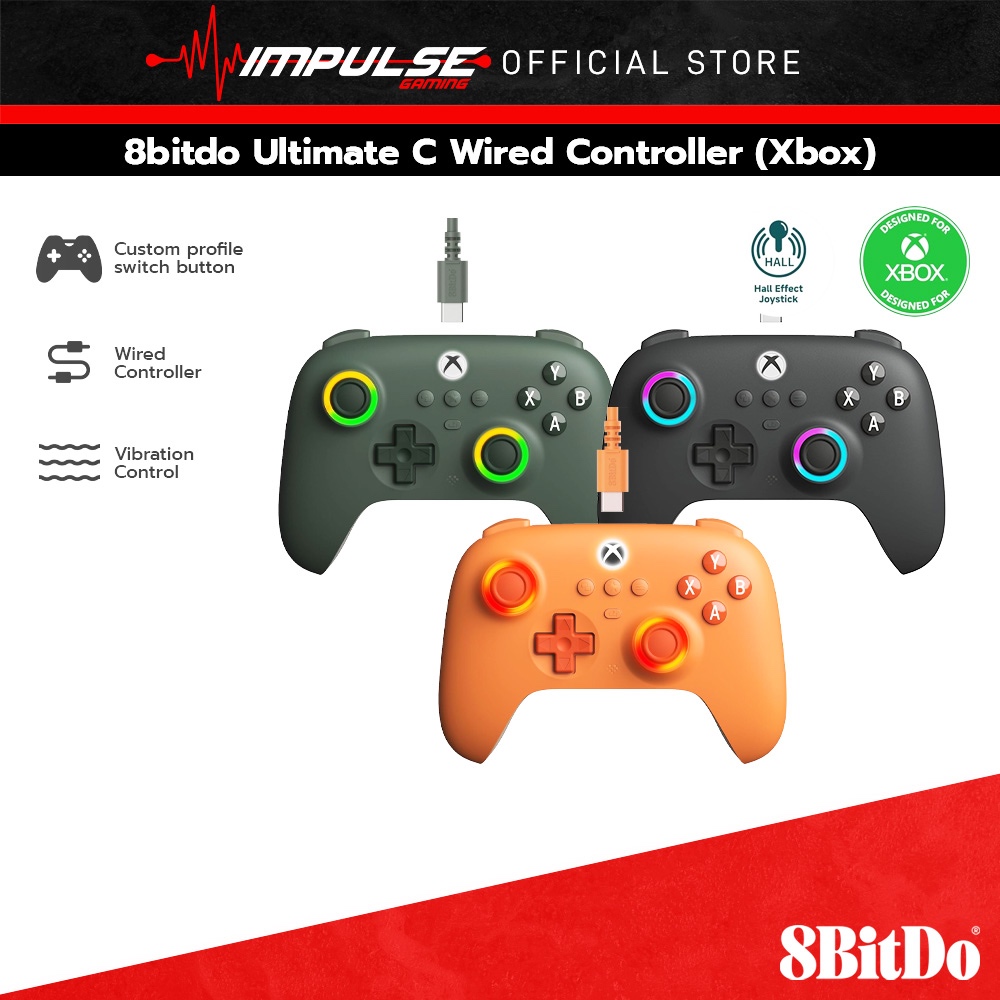 8BitDo Ultimate C Wired Controller (Compatible for Xbox, PC, MacOS ...