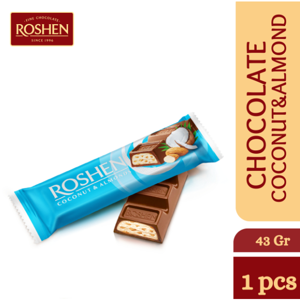 ROSHEN Chocolate Bar - Coconut and almond (29g) | Shopee Malaysia