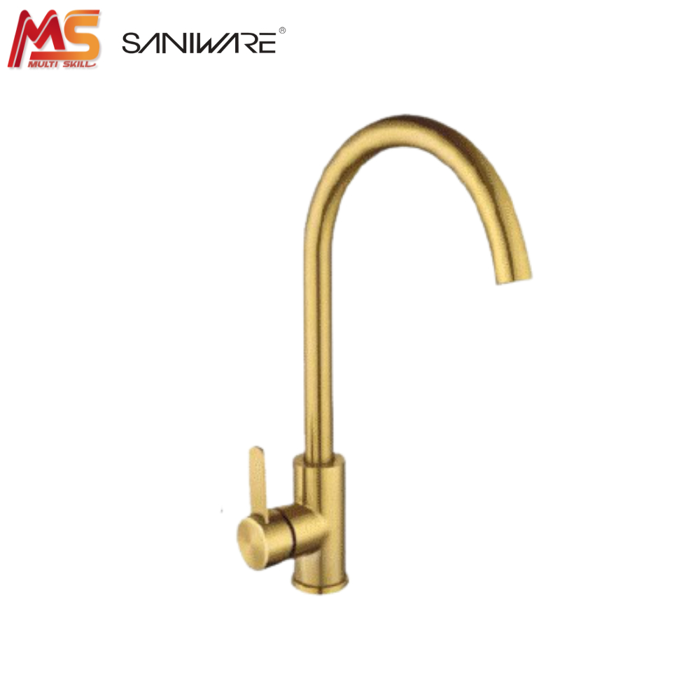SWP-SS-304-3940-G *New Arrival* Saniware Kitchen Pillar Sink Tap -Gold ...