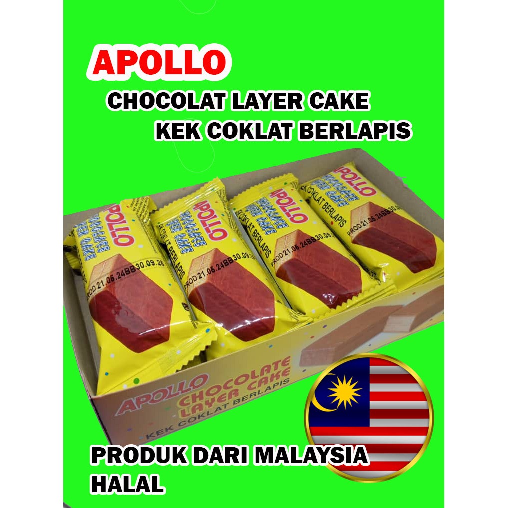 APOLLO CHOCOLATE LAYER CAKE (18g x 6pcs) (18g x 24pcs) | Shopee Malaysia