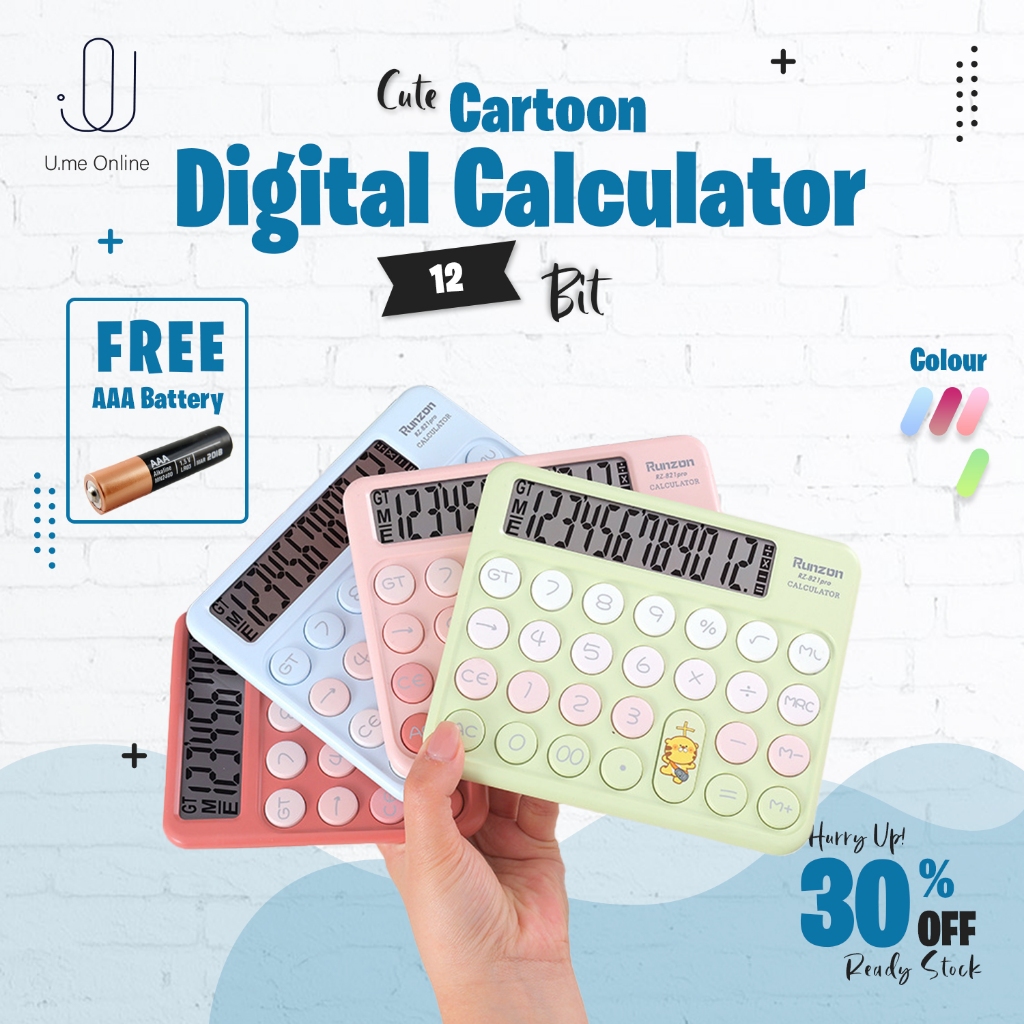 U.me Cute Cartoon High-Quality Calculator for Students and Office Use ...