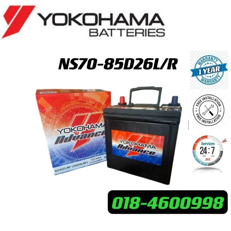 [ Installation Provided ] 85D26R | 90D26L | NS70L YOKOHAMA | Bateri Kereta CAMRY ALPHARD ESTIMA ...