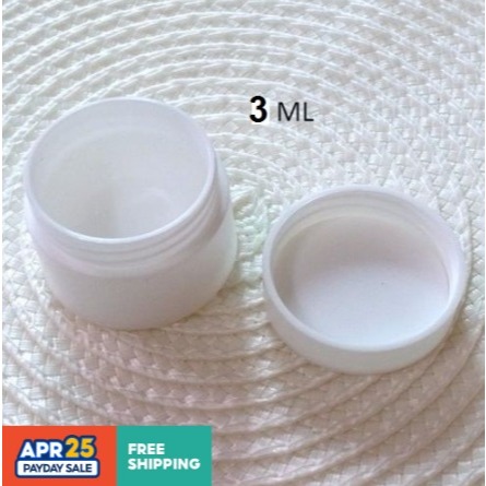 (10pcs) 3g Cosmetic Cream Container Round Square Bottom Skincare Trial ...