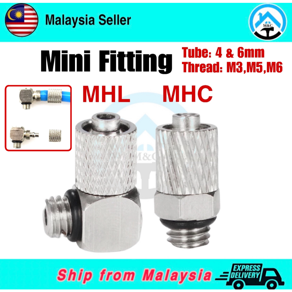 [MH] Male Thread M3 M5 M6 Air Tube,6mm OD Mini Pneumatic Pipe Connector ...