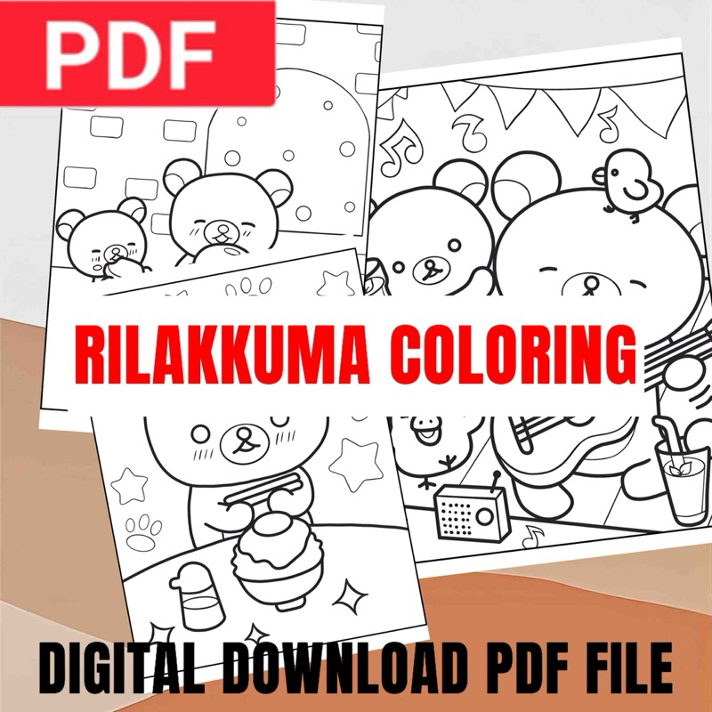 [PDF] RILAKKUMA COLORING 10 PAGES SOFTCOPY PDF FILE | Shopee Malaysia