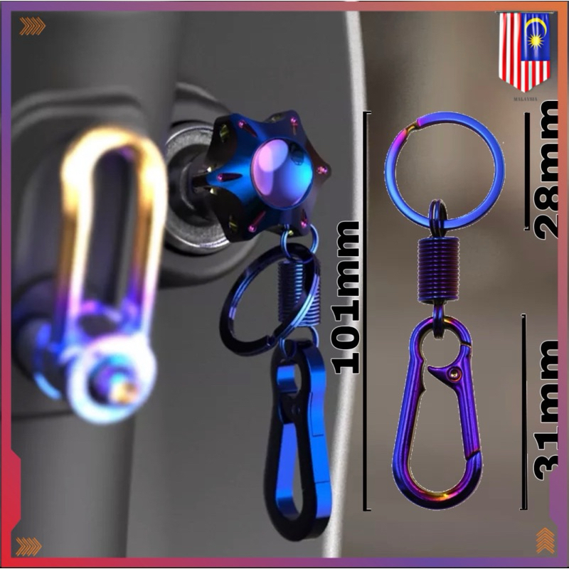 🔥Ready Stock🇲🇾 Titanium Keychain Carabiner Hook Key Chain Cangkuk ...