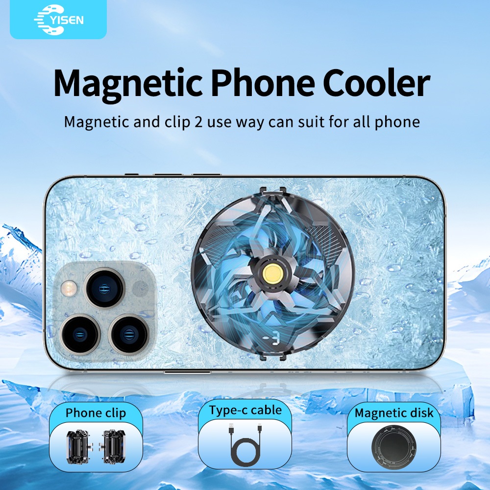 Magnetic Mobile Phone Cooler Portable Cooling Fan USB Digital ...
