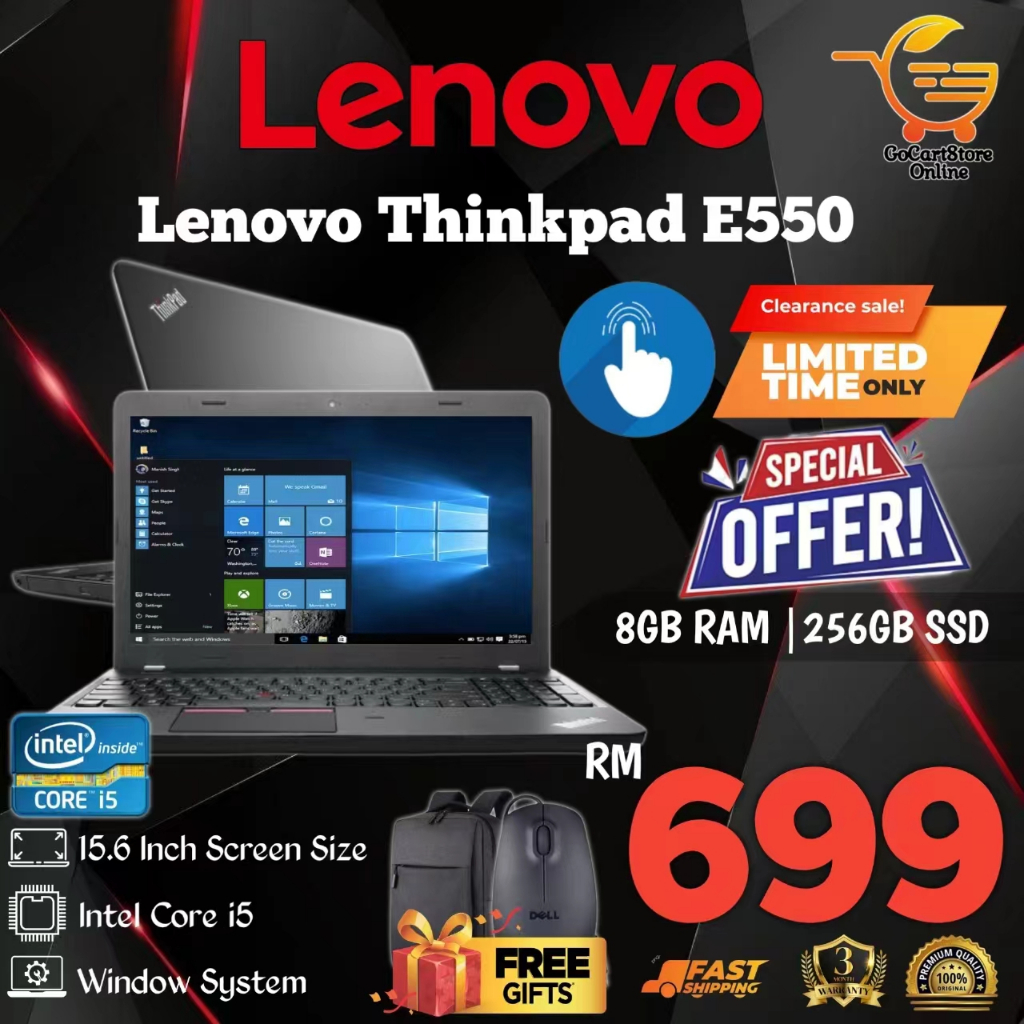 Lenovo Thinkpad E550 Intel Core i5 5th Gen / 8gb ram / 256gb ssd | Shopee Malaysia
