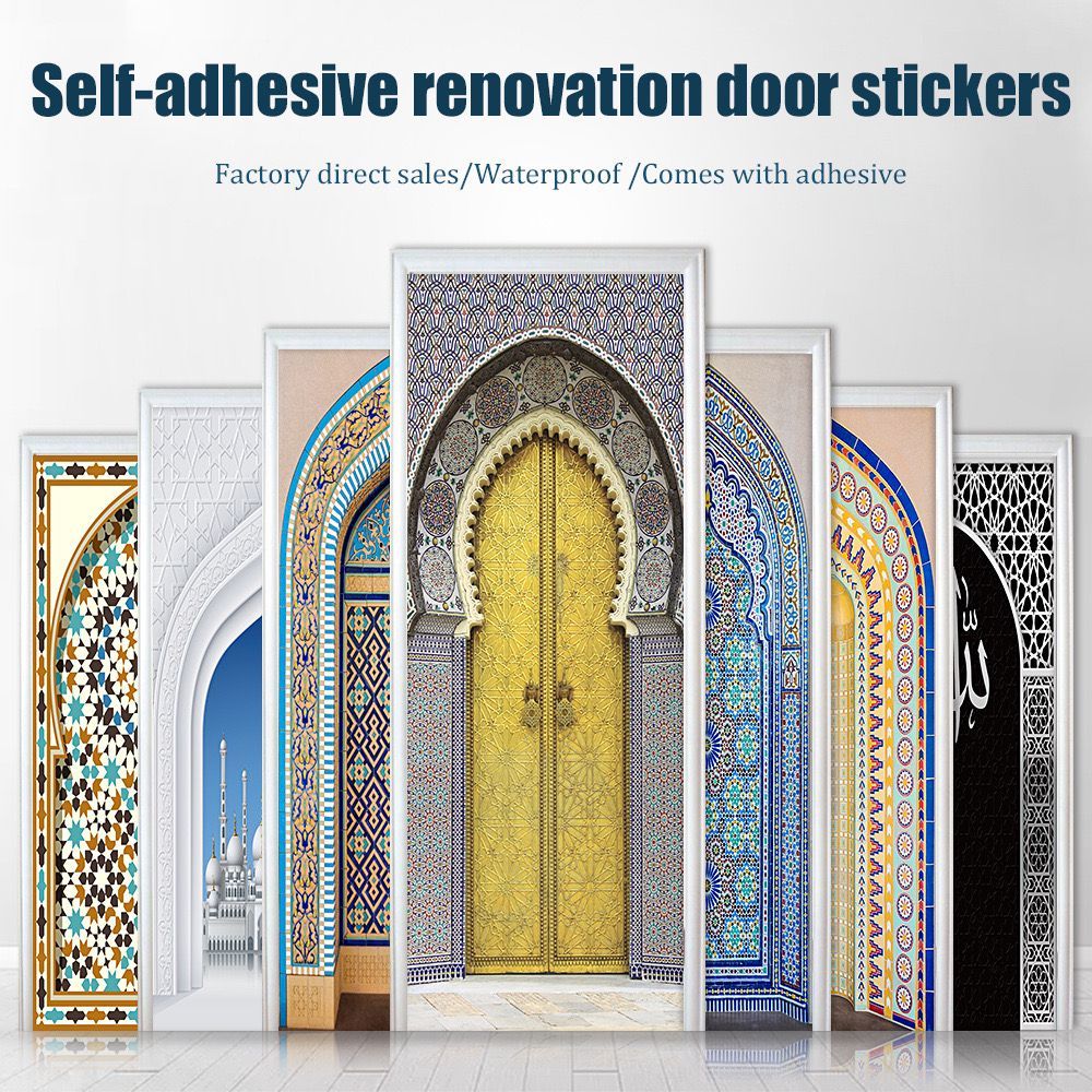 Muslim Peel & Islamic Sticker Door Stickers Home Decor Art Mural Living ...