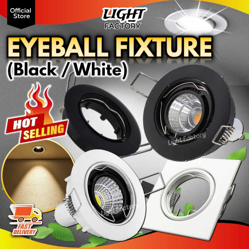 LED Eyeball Fitting Casing Black / White Downlight Housing Light ...