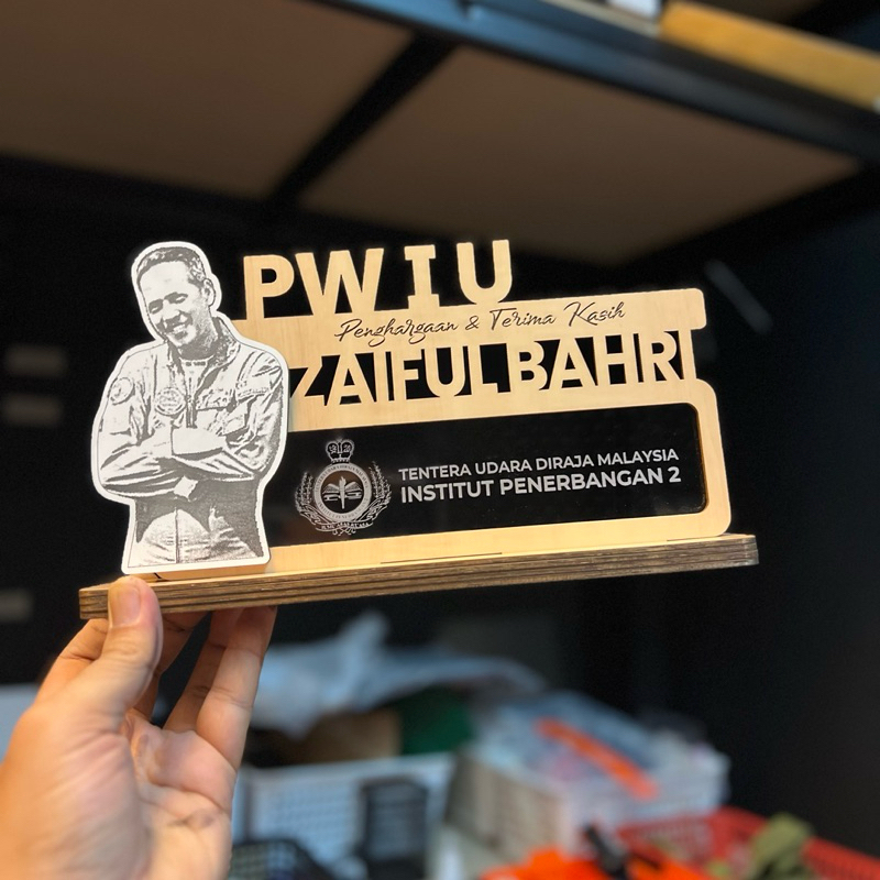 Table Standee Name A5/A4 Size Custom Wood + Acrylic / Any Event / Hari ...