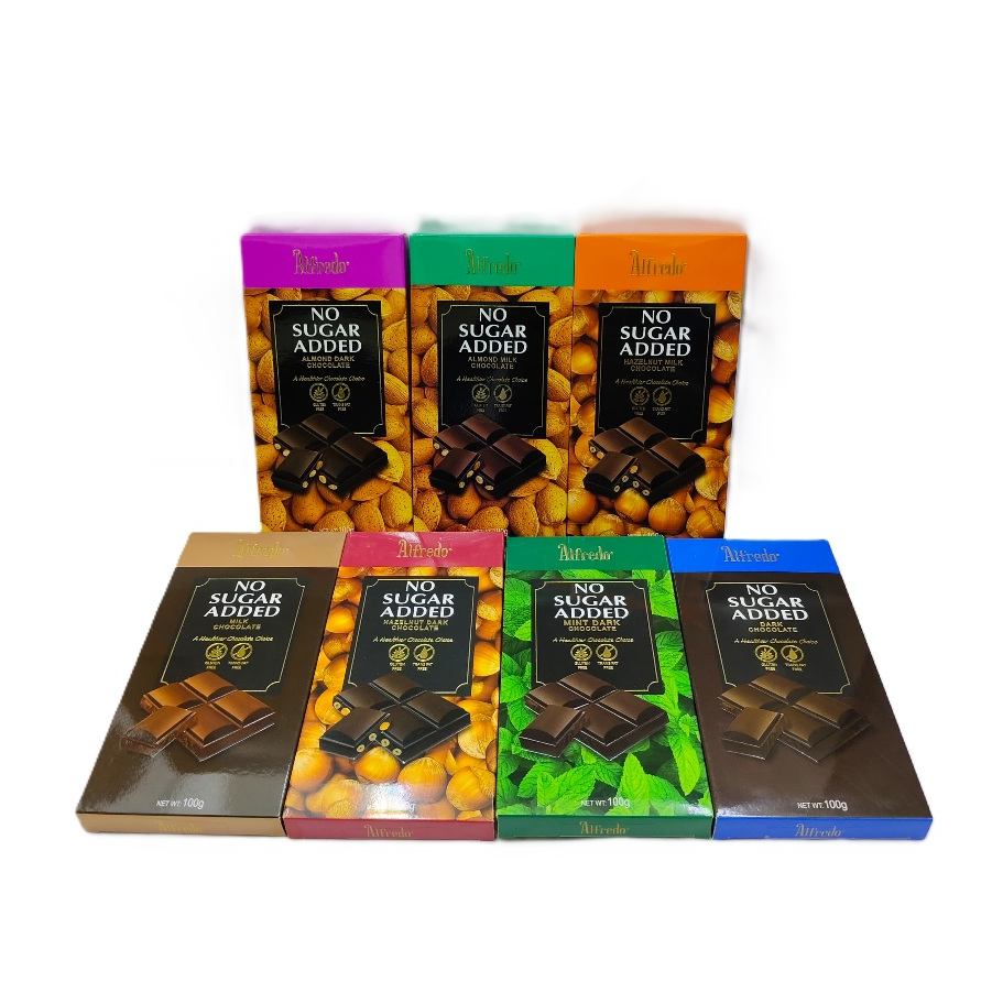 ALFREDO SUGAR FREE CHOCOLATE ASSORTED BAR 100G (ALFREDO 100G) HALAL ...