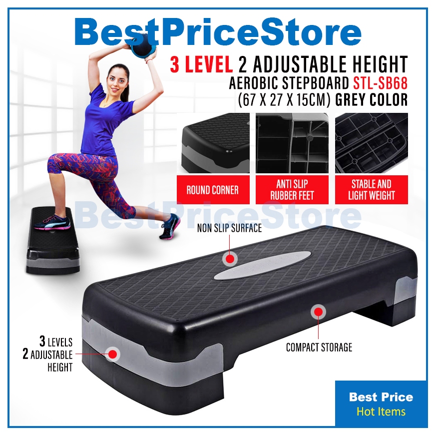 BPA Adjustable Aerobic Step Board 66*27*15cm Wide Surface Stepper ...