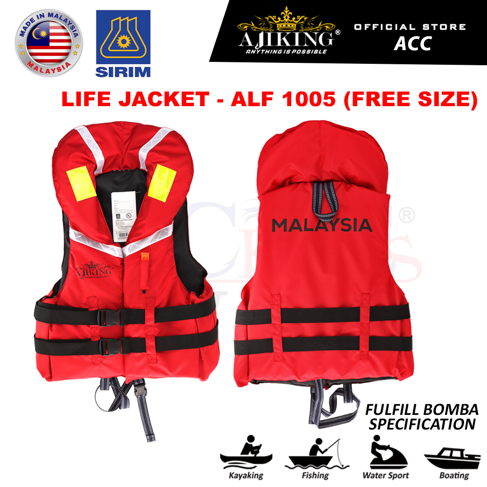 Ajiking Life Jacket ALF 1005 [WITH SIRIM] Vest Life Jacket Swimming ...