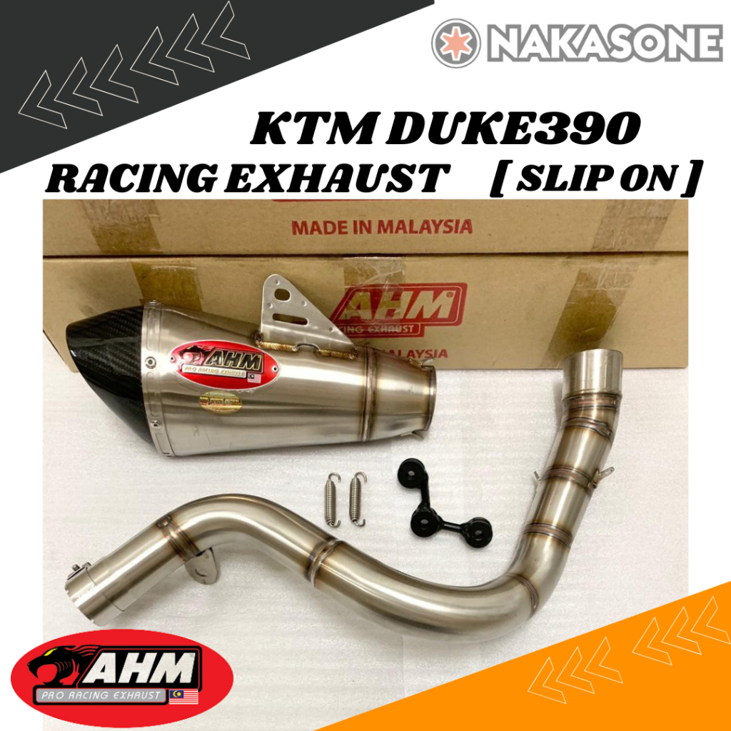 KTM DUKE390 KTM RACING AHM RACING EXHAUST Z1R SLIP ON AHM RACING EKZOS ...