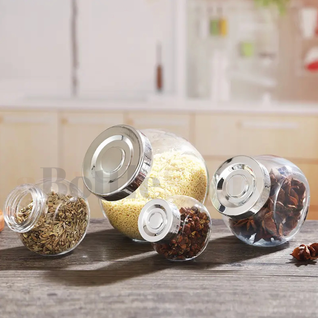 2-way Spice Storage Glass Jar / Remaph Glass Botol / Kitchen Storage ...