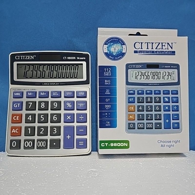 CITIZEN CT-9800N Superior CALCULATOR 112 STEPS CHECK 14 DIGITS | Shopee ...