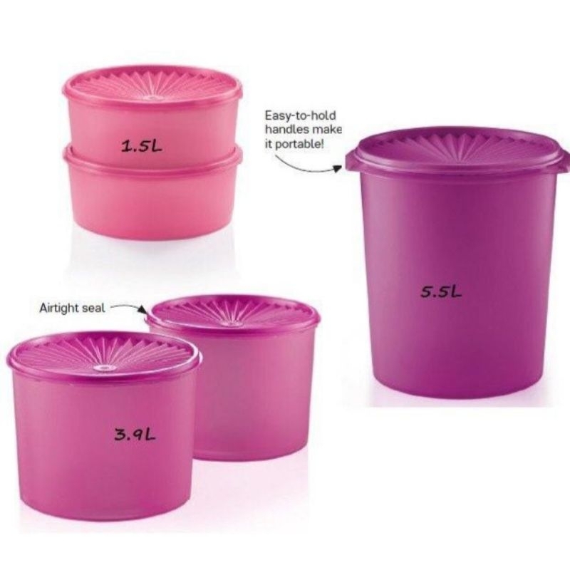 Tupperware Deco Canister 1.5L , 3.9L & 5.5L (1 or 2 pc) | Shopee Malaysia
