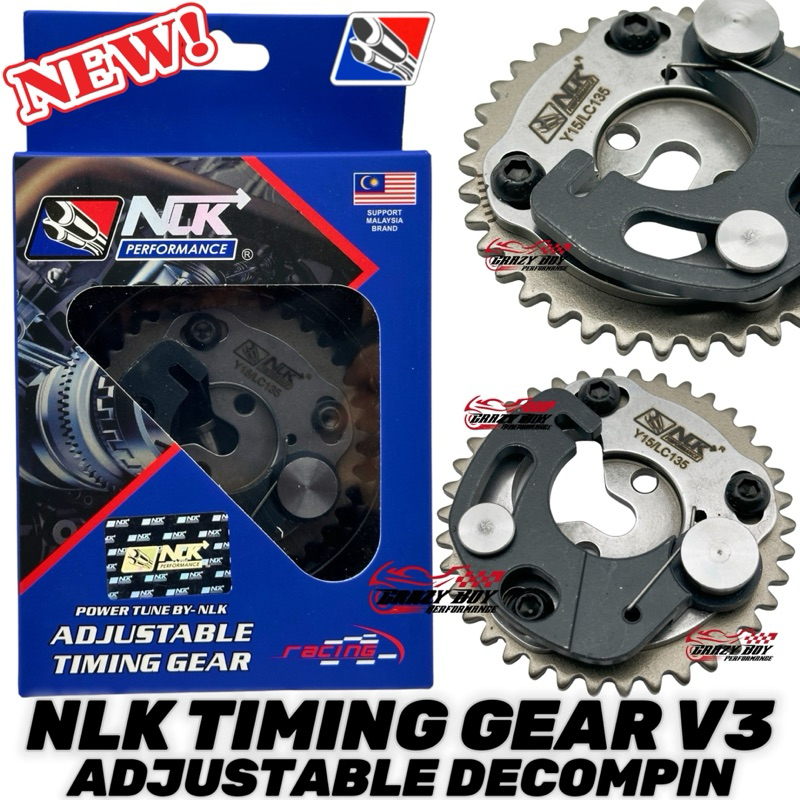 NLK RACING TIMING GEAR ADJUSTABLE DECOMPIN SUPER PRO V3 38T Y15ZR LC135 ...