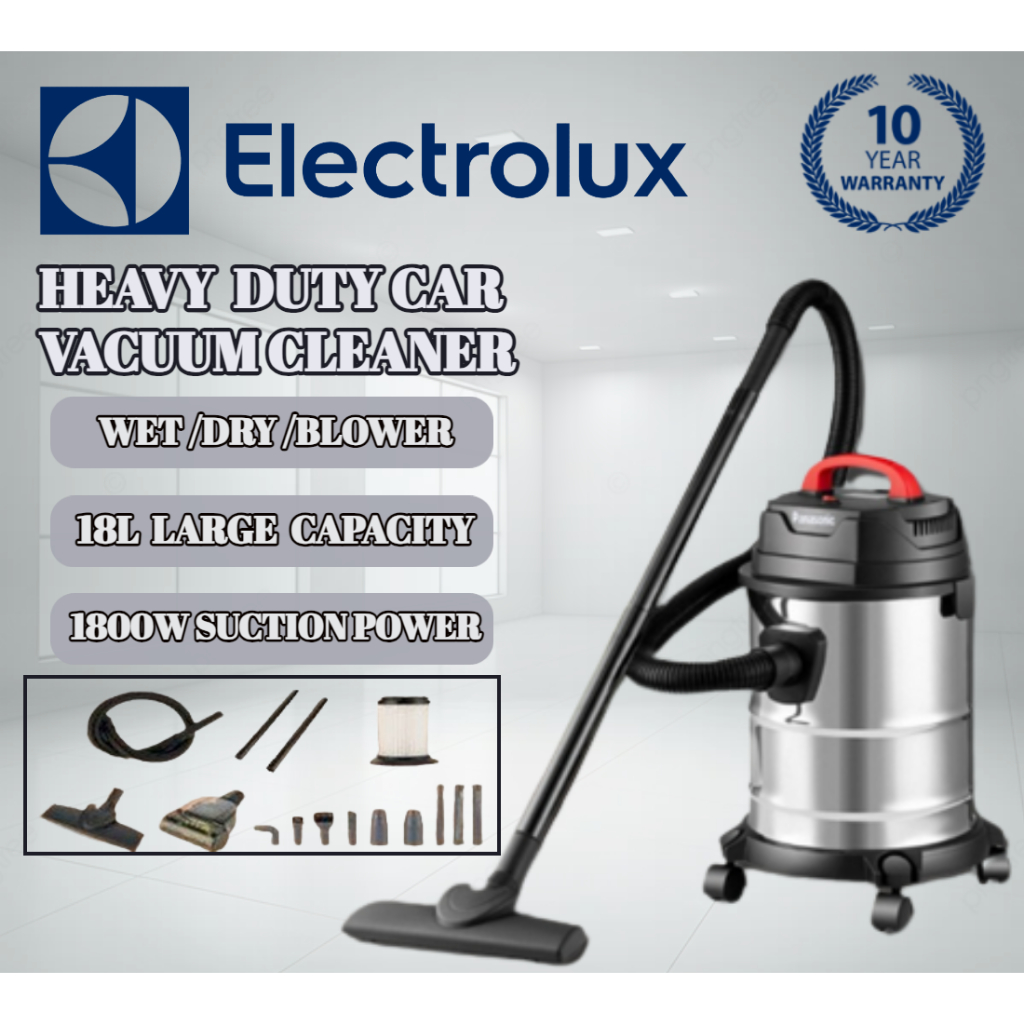 Stainless Steel Vacuum 1800W Heavy Duty Vacuum Cleaner Wet & Dry Vacum ...