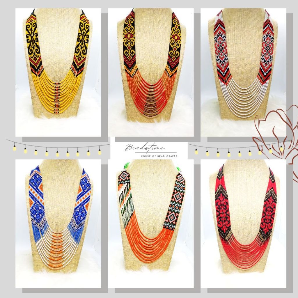 Loom Beaded Necklace with Contemporary Motif / Rantai Manik Loom ...