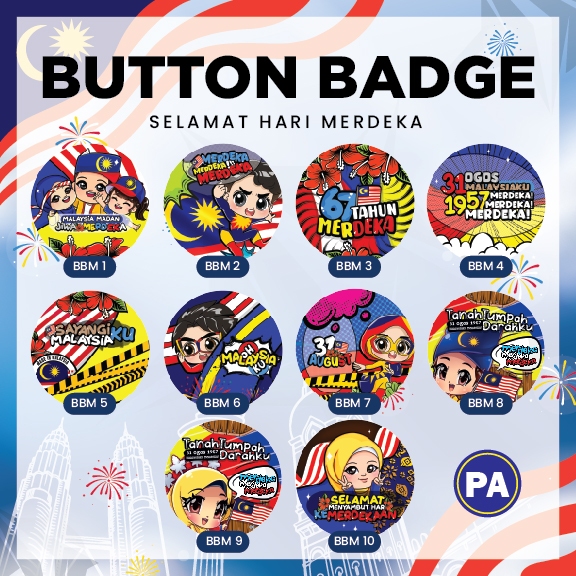 BUTTON BADGE MERDEKA 2024!! | Shopee Malaysia