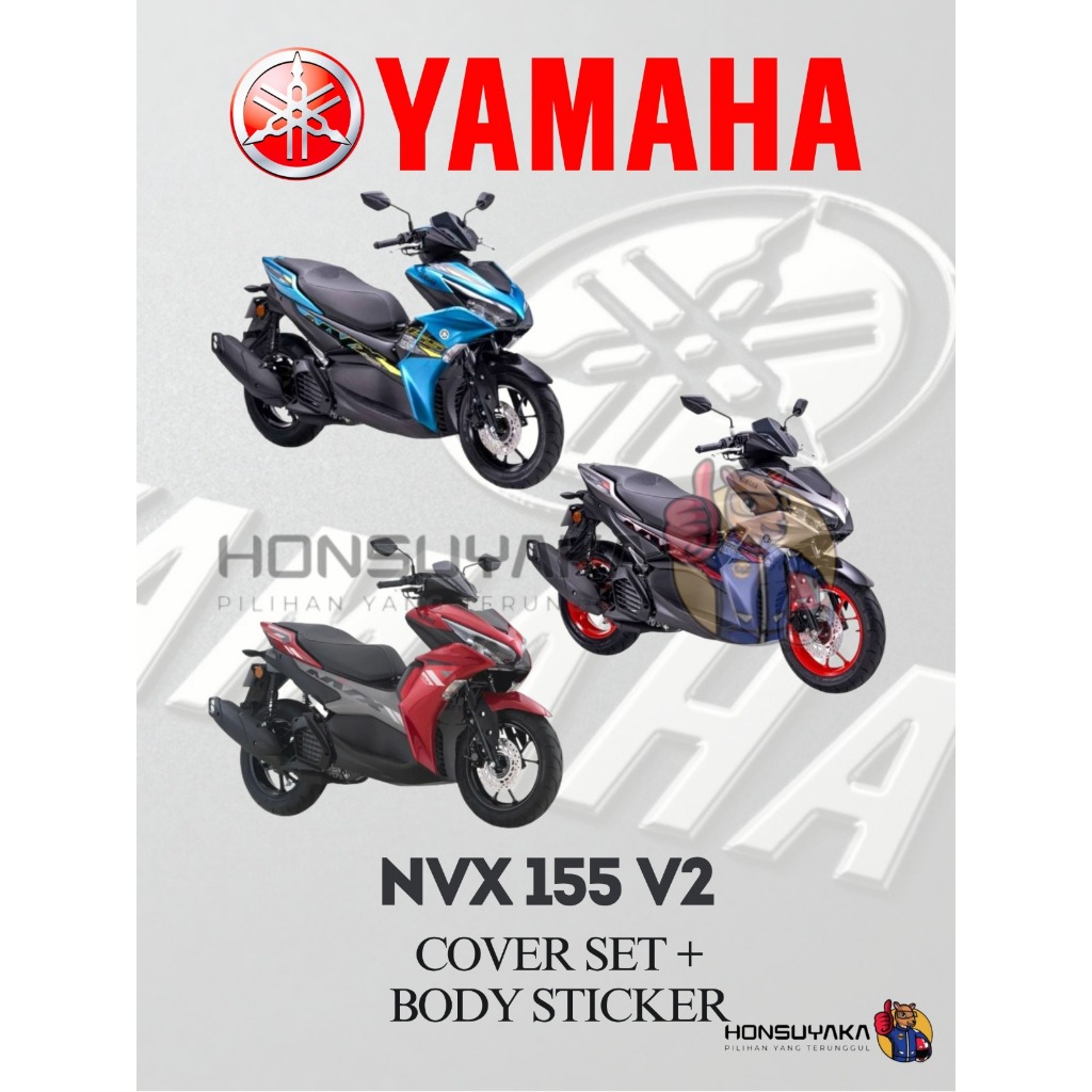 ORIGINAL COVER SET FOR YAMAHA NVX 155 V2 WITH BODY STICKER AND INNER ...